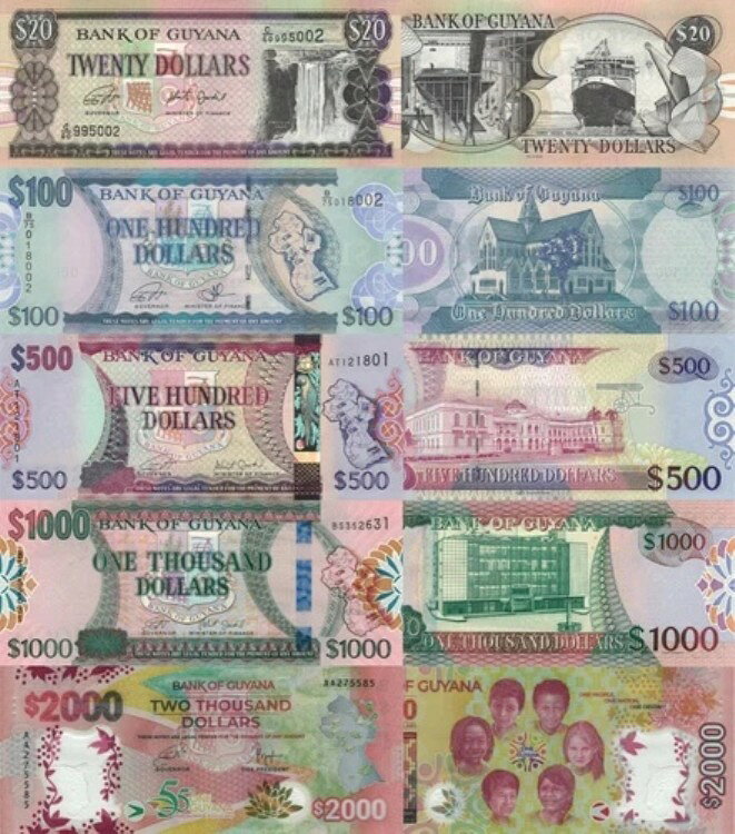 Guyana 5 PCS Set: 20 to 2000 Dollars (2019-2021) - p30g,p36c,p37b,p39b,p-New UNC商品について販売者名義：「未使用」製造国/地域：ガイアナ認証：未認証国：ガイアナ...