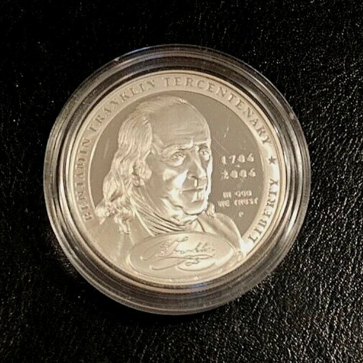 2006 P Benjamin Franklin Tercentenary Silver Commemorative Dollar $1 BU/UNC商品について販売者コメント「美しく輝く未流通の米国造幣局記念銀貨 - 鑑識眼のある方へ…続...