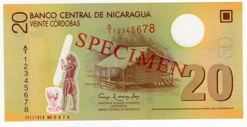 NICARAGUA P-202as 20 Cordobas 2007 UNC Polymer SPECIMEN Rare商品について流通/非流通 非流通タイプ標本年 2007年国 ニカラグアグレード 未評価製造国/地域 ニカラグア認証 未評...