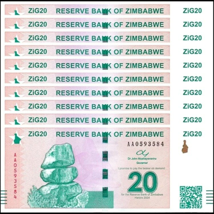 10 X Zimbabwe ZIG20 UNC W/ QR Code Issued 2024 $20 Zig Gold Backed Currency COA商品について売主紙幣「UNC」額面 Z$20流通/非流通 非流通種類 紙幣年 20...