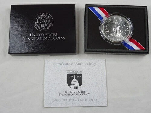 1989-D Congressional Unc Silver Dollar US Mint Commemorative $1 OGP Box & COA商品について販売者メモ「政府発行のオリジナルパッケージ」流通/未流通額面 1ドル材質 ...