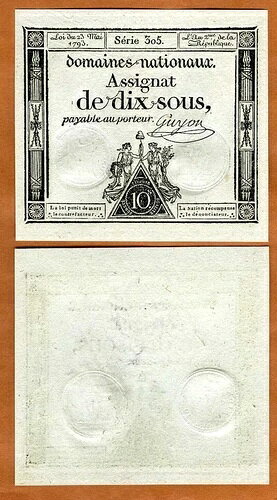 France, Assignat, 10 Sous, 1793, P-A68b, UNC商品について流通/未流通種類 P-A68b年 1793年地域 ヨーロッパ国 フランスグレード 未評価製造国/地域 フランス認証 未評価修正アイテム番号注...