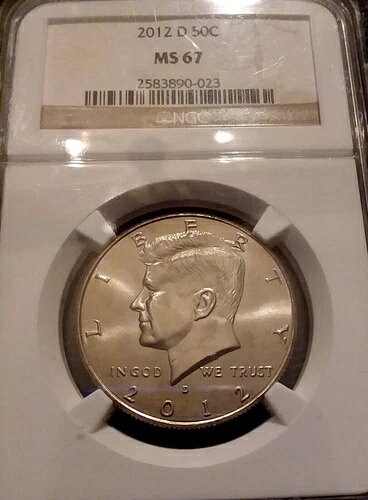 2012-D CLAD NGC MS 67 KENNEDY HALF DOLLAR ** SUPERB WHITE BRILLIANT UNC **商品について販売者メモ「NGCグレード MS 67 *** 極上ホワイトブリリアント 未流通...