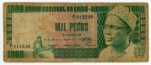 Guinea Bissau ... P-8a ... 1000 Pesos ... 1978 ... *VG-F* Very scarce note.商品について出品者コメント「VG-F。流通状態良好。紙質は良好。破れなし。ピンホールもわず...
