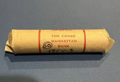 1954-S Lincoln Cent Roll ? Chase Manhattan Bank - Foil Wrap商品について額面：スモールセント流通/非流通：非流通硬貨：リンカーン・ウィート年：1954年鋳造タイプ：ビジネス造幣局所在...