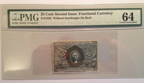 FR 1283 25 cent US Fractional Currency PMG 64 Choice UNC NO Surcharges商品について販売者メモ「PMG 64 Choice UNC 追加料金なし」額面 25セント流通/未流...