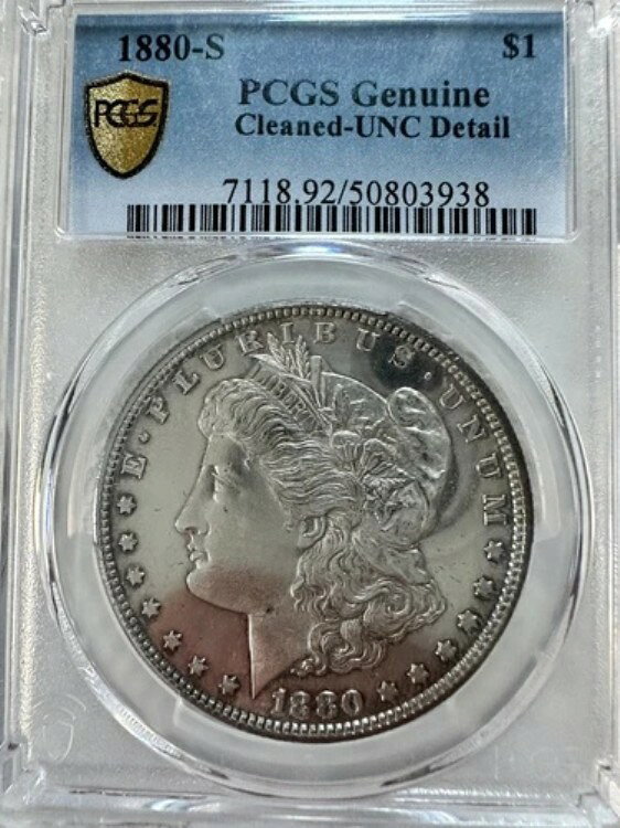 1880-S Morgan Silver Dollar - PCGS Graded Cleaned -UNC Detail商品について出品者コメント「写真の通り」流通/未流通額面 1ドルコイン モルガン材質 銀発行年 1880年刻印タイプ ...