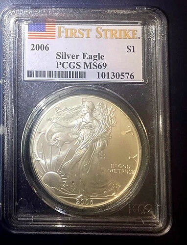 2006 $1 American Silver Eagle PCGS MS 69 | First Strike Uncirculated UNC BU商品について流通/非流通 非流通額面 1ドルコイン アメリカンイーグル組成 銀発行年 20...