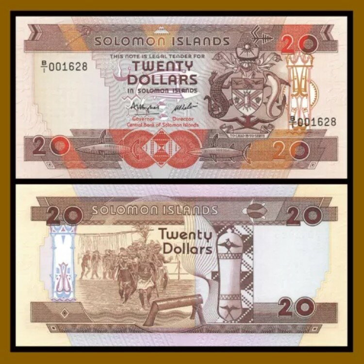 Solomon Islands 20 Dollars, 1986 P-16 (4 Digit SN 001628) Unc商品について売主メモ「1枚、未使用」紙幣サイズ（縦×横）：3×6インチ紙幣枚数：1枚修正商品番号製造国／地域：ソロモン...