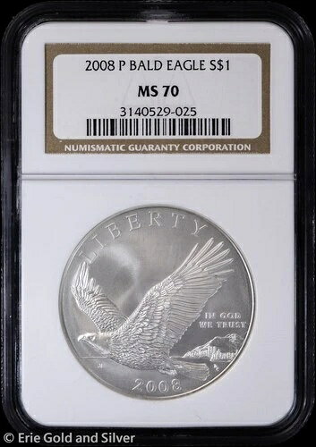2008-P Bald Eagle Recovery Commem Silver Dollar NGC MS 70 | Uncirculated UNC BU商品について金属：シルバー認証：NGC流通/未使用発行年：2008年額面：1ドル注...