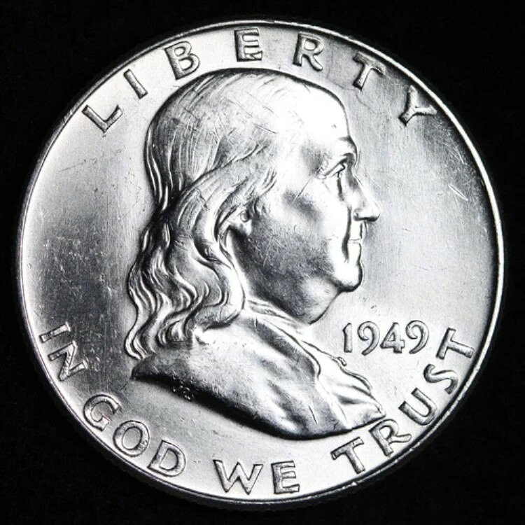 GEM BU UNCIRCULATED UNC MS 1949 SILVER FRANKLIN HALF DOLLAR BRILLIANT LUSTER商品について認証：未認証流通/非流通：非流通年：1949年刻印の種類：ビジネス鋳造所所在...