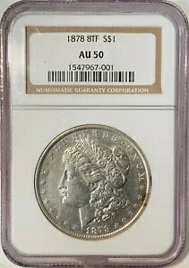 1878 8TF $1 Morgan Silver Dollar NGC AU 50商品について販売者メモ「AU 50 NGC」循環/非循環 循環額面 $1コイン・モルガン構成シルバー1878年認証番号 1547967-001ストライク型ビ...