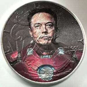 Elon Musk Iron Man - American Silver Eagle 1oz .999 Silver Dollar Coin商品について販売者メモ「新品未流通」コイン アメリカン シルバー イーグルストライクタイプサテン貴金...