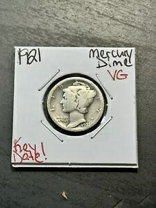 1921 P MERCURY SILVER DIME VG VERY GOOD KEY DATE COIN (Raw12122)商品について額面10C循環/非循環 循環コインマーキュリー構成シルバー1921年繊度0.9ストライク型ビジネスグ...