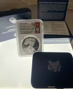 2020 End of World War II 75th Anniversary American Silver Eagle V75 NGC PF70商品について販売者メモ「??すべてのオリジナル作品を含む最高のポップグレードの例??V-...