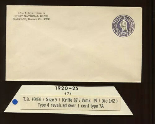 Scott U474a Washington Surcharge Stamped Envelope Entire Stock U474-1 UPSS 3075商品について修正商品番号認証：未認証品質スタンプ付き封筒グレード：XF（極上質）原...