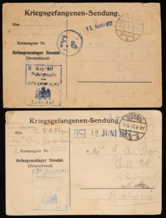 AUSTRALIA 1916 inwards POW KreigSGefangen-Sendung cards. Very rare.商品について注意事項※以下の注意事項をご理解のうえ、ご購入ください※■ 商品について本商品は海外から輸入し...