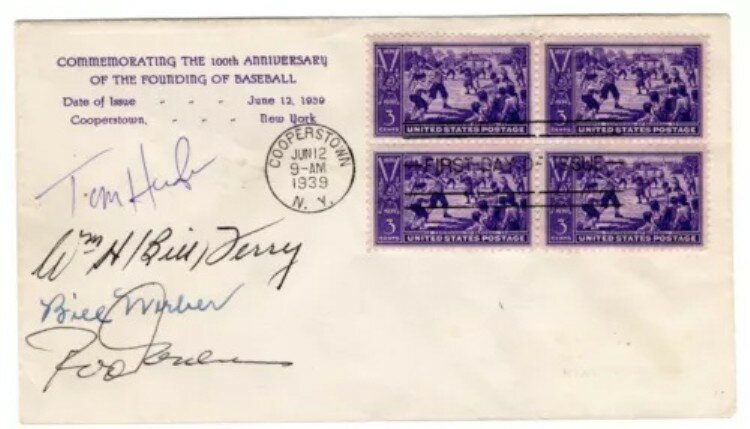 1939 Baseball Centennial #855 FDC #58 Keyworth w/ 4 Autographs ex Schiller商品について額面：3セント原産地：アメリカ合衆国品質：中古色：紫グレード：未鑑定製造国／地域...