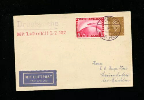 Zeppelin Sieger 0108-I 1931 Short Switzerland Flight Germany BordPost on Card商品について種類：郵便史地域：ドイツテーマ：航空　ツェッペリン発行年：1931年注意事...