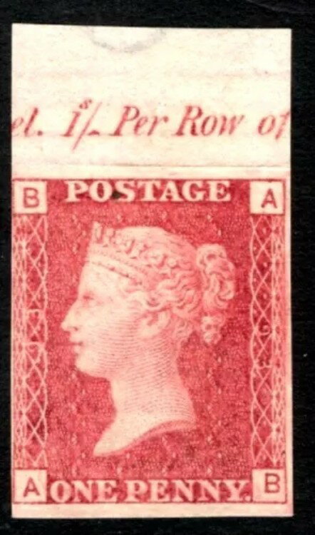 QV NICE MINT 1D RED IMPRIMATUR PLATE 93 MARGINAL INSCRIPTION.商品について売主メモ「MINT」額面：1ペンス品質：MINT印刷方法：ラインエングレービング発行：君主／摂政ヴィクトリ...