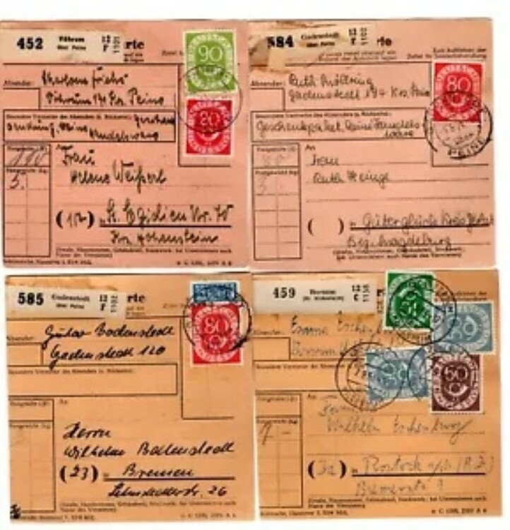 Germany 1950s Collection of 15 Parcel Receipts with Numeral & Posthorn Issues商品について出品者メモ「F-VF」種類：郵便切手発行年：1951-1960年発行地：ド...