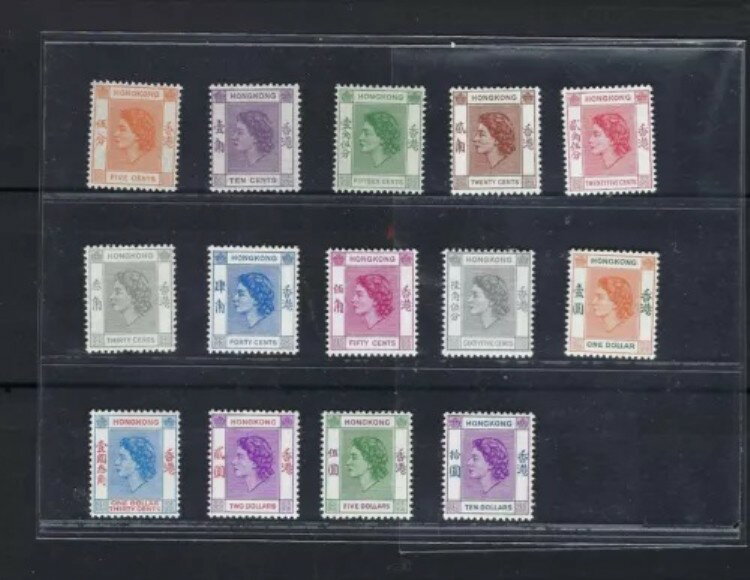 Hong Kong 1954 R25 14V Queen Elizabeth II QEII Definitive Stamps MNH商品について原産地：香港（1997年まで）品質：新品未使用/MNHグレード：VF（非常に良好）認証：未認...