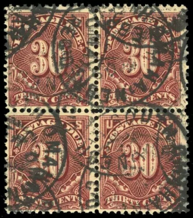 US #J43 30? deep claret Due block of 4, F-VF, circular-date-stamp cancel, OG NH商品について品質：中古認証：未認証グレード：未分類原産地：アメリカ合衆国製造国／地...