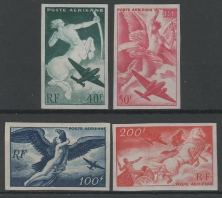 FRANCE YVERT AIR POST 16/19 SCOTT C18-21 " MYTHOLOGICAL SET IMPERF"MNH VVF N068商品について販売者コメント「本物」認証：本物グレード：VF（非常に良好な状態）原産...