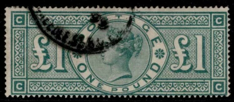 GB QV SG212, SCARCE ?1 green, FINE USED. Cat ?800. CC商品について売主のコメント「わずかに色褪せあり」君主/摂政ヴィクトリア (1837-1901)品質：中古印刷方法：表面印刷額面：1ポン...