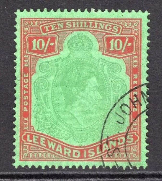 LEEWARD IS 1938-51 KGVI 10/- SCARCE SECOND PRINTING VERY FINE CDS USED SG 113a.商品について注意事項※以下の注意事項をご理解のうえ、ご購入ください※■ 商品につい...