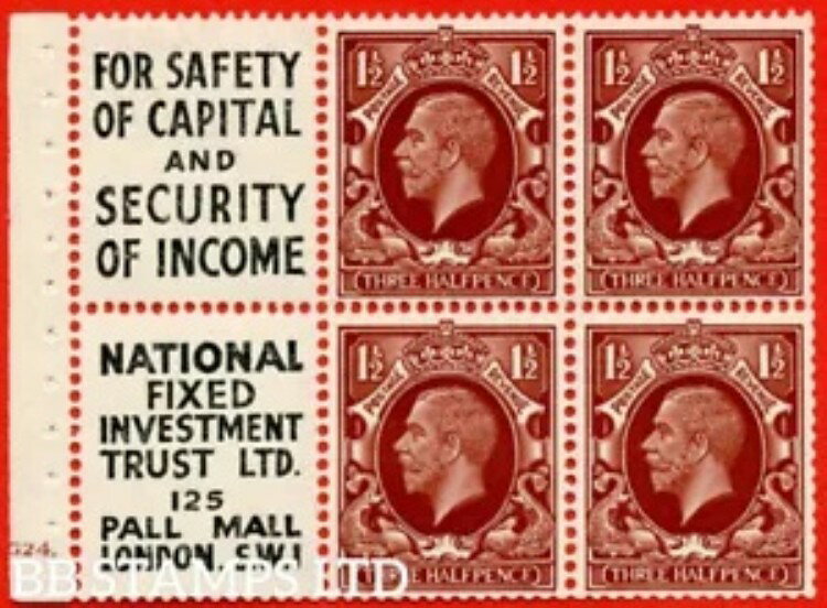 SG. 441e. NB27(13). 1?d Red - brown. A mounted mint cylinder booklet pan B69671商品についてブランドPTS注意事項※以下の注意事項をご理解のうえ、ご購入ください※...