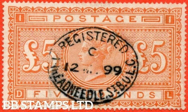 SG. 137. J128a. " DL ". ?5.00 Orange. A fine " 1899 THREADNEEDLE STREET B75610商品についてブランドPTS注意事項※以下の注意事項をご理解のうえ、ご購入ください※■...