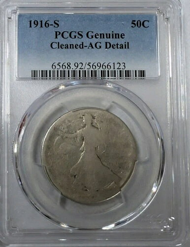 1916 S Walking Liberty Half Dollar 50 Cents PCGS AG DETAIL CLEANED EB#2095商品について販売者メモ「PCGS AG DETAIL CLEANED」組成：銀認証番号：65...