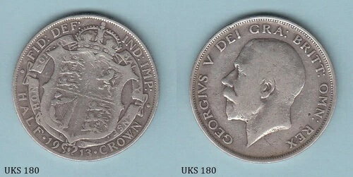 UK Great Britain Half Crown 1913 (George V) Silver Coin商品について出品者コメント「スキャン画像参照 - 良好な状態」額面：ハーフクラウン時代：ジョージ5世（1910-1936年）純度：...