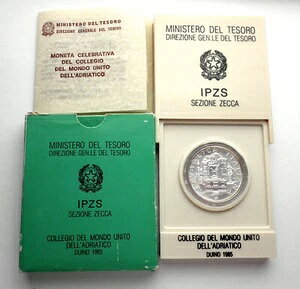 ITALY 500 LIRE 1985 Silver KM#116 Duino Academy, In Mint Case. BB19商品について出品者からのコメント「画像をご覧になり、ご自身で判断してください。ご質問がございましたら、お気...