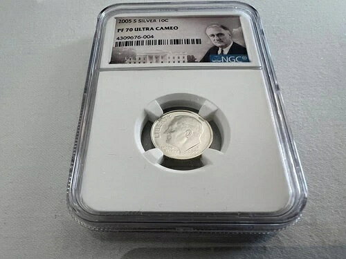 2005-S SILVER ROOSEVELT DIME NGC PF70 ULTRA CAMEO "PORTRAIT LABEL" TOP POP商品について流通/非流通額面 10セントコイン ルーズベルト組成 銀発行年 2005年刻印タ...