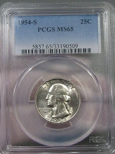 BU GEM 1954-S Silver Washington Quarter PCGS MS65. #57商品について認定：PCGSグレード：MS 65流通/未使用 未使用注意事項※以下の注意事項をご理解のうえ、ご購入ください■ 鑑定済み...