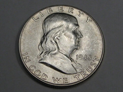 BU 1948-d Silver Franklin Half Dollar. #11商品について額面 50セント流通/非流通 非流通コイン フランクリン発行年 1948年造幣局所在地 デンバー製造国/地域 アメリカ合衆国認証 未認証注意事項...