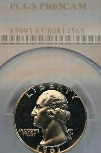 PR65CAM 1961 PCGS GRADED SILVER WASHINGTON QUARTER PROOF RARE CAMEO COIN商品についてワシントン・クォーター硬貨製造国/地域：アメリカ合衆国認証番号：80814565認証...