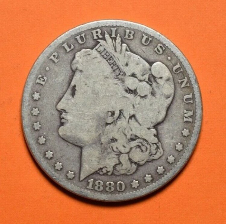 1880 Morgan Dollar ~ VG VERY GOOD ~ 90% Silver $1 US Coin Collectible商品について流通/非流通 流通額面 1ドルコイン モルガン組成 銀発行年 1880年純度 0.9打刻タ...