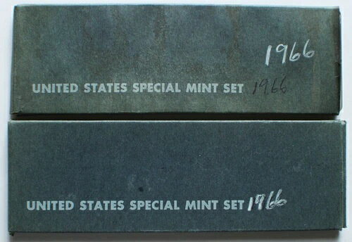 Two 1966 SMS US Mint UNC Coin Sets w/ JFK 40% Silver Half Dollars and Boxes商品について出品者コメント「良好な中古品です。外箱には刻印があります。1つの箱の端のフラッ...