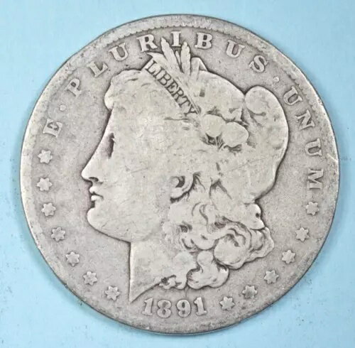 1891 Morgan Dollar ~ VG VERY GOOD ~ 90% Silver $1 US Coin Collectible商品について流通/非流通 流通額面 1ドルコイン モルガン組成 銀発行年 1891年純度 0.9打刻タ...