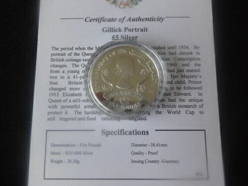 2006 SILVER PROOF GUERNSEY ?5 COIN + COA QUEEN 80th BIRTHDAY GILLICK PORTRAIT商品について出品者コメント「2006年 シルバー プルーフ ガーンジー 5ポンドコイン...