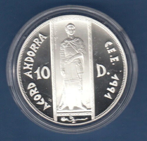 Andorra 1993, Silver Coin 10 Dineres, Joan Bisbe D'Urgell, 31.47g Ag925-商品について販売者メモ「Pr?gequalit?t Polierte Platte PP / プ...
