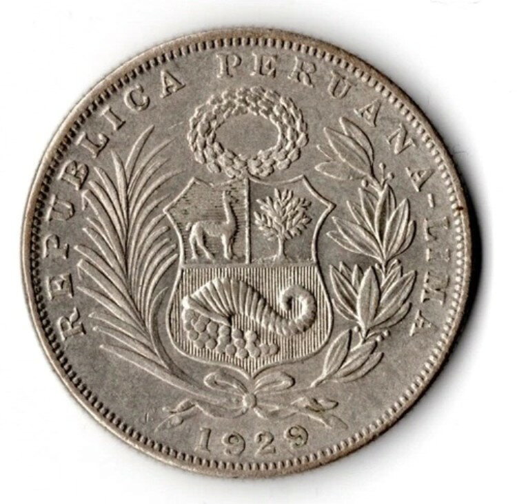 1929 1/2 Sol, Peru. National Arms. Silver (.500) 12.5g 30mm. High Grade.商品について販売者メモ「HGハイグレード」発行年：1929年純度：0.5国：ペルー製造国／地域：...