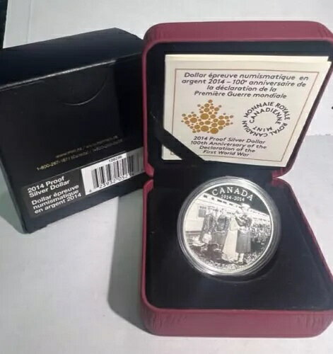 2014 Canada Proof Silver Dollar 100th Ann. Of The Of WW1 COMPLETE RCM PACKAGING商品について販売者からの注意事項「カナダのお客様のみ対象です！！（米国は対象外です...