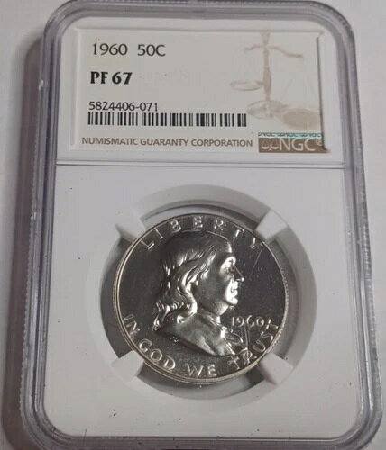 1960 NGC PF67 Proof Ben Franklin Half Dollar 50c 90% Silver商品について流通/非流通 非流通額面 50セントコイン フランクリン組成 銀発行年 1960年刻印タイプ プルーフ純度 0...
