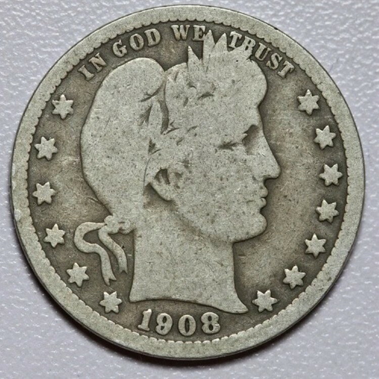 1908-S Silver Barber Quarter GOOD FREE SHIPPING商品について出品者からのコメント「写真はストックフォトです。お届けするのは、流通品（良好/VG）のバーバークォーターです…続きを読む出品者からのコ...