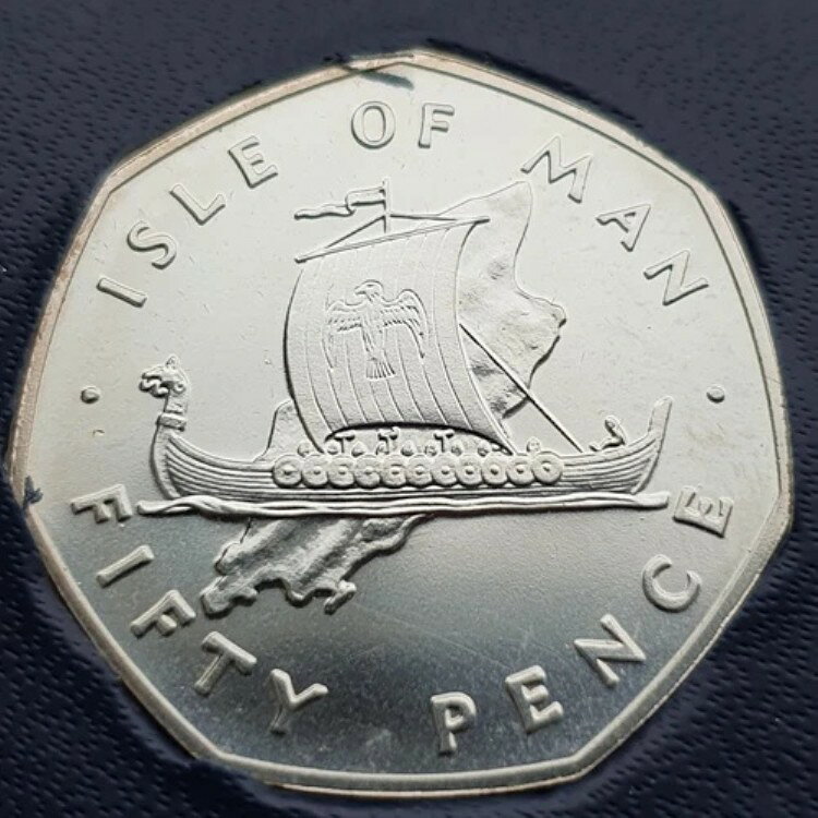 ISLE OF MAN SILVER 50 PENCE COIN VIKING LONGSHIP 1976 BRILIANT UNCIRCULATED-43-商品について販売者コメント「非常に素晴らしい、非常に美しいXF」額面：50ペンス発...