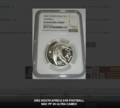 2002 South Africa SILVER 1 RAND NGC PF69 FOOTBALL SOCCER Bafana Bafana R1商品について販売者コメント「新品未使用、鑑定済み！」組成：銀認証番号：2823926-012純...